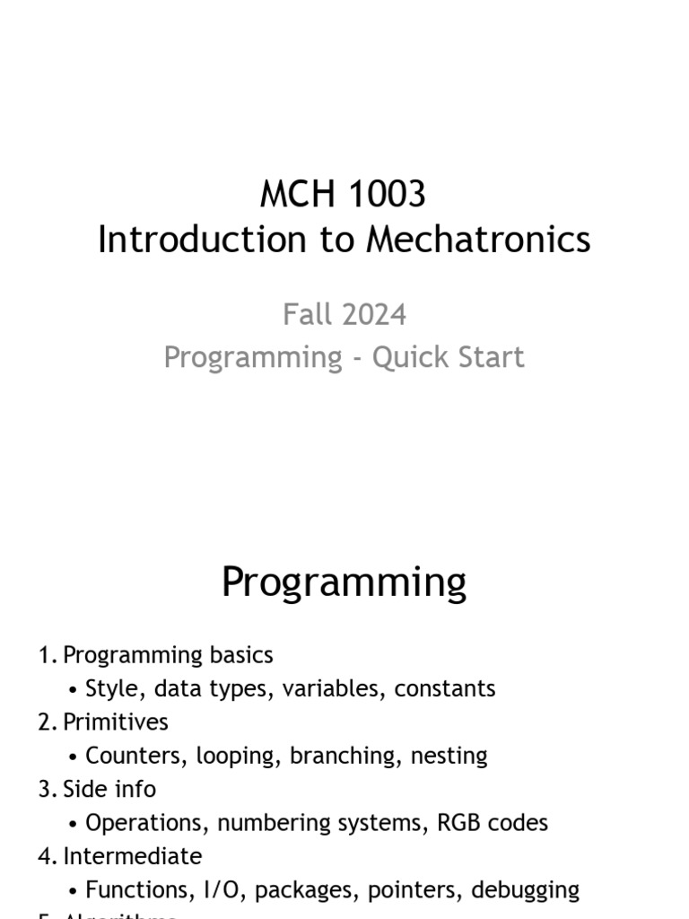 MCH 1003 Programming Notes | PDF | Data Type | Pointer (Computer ...