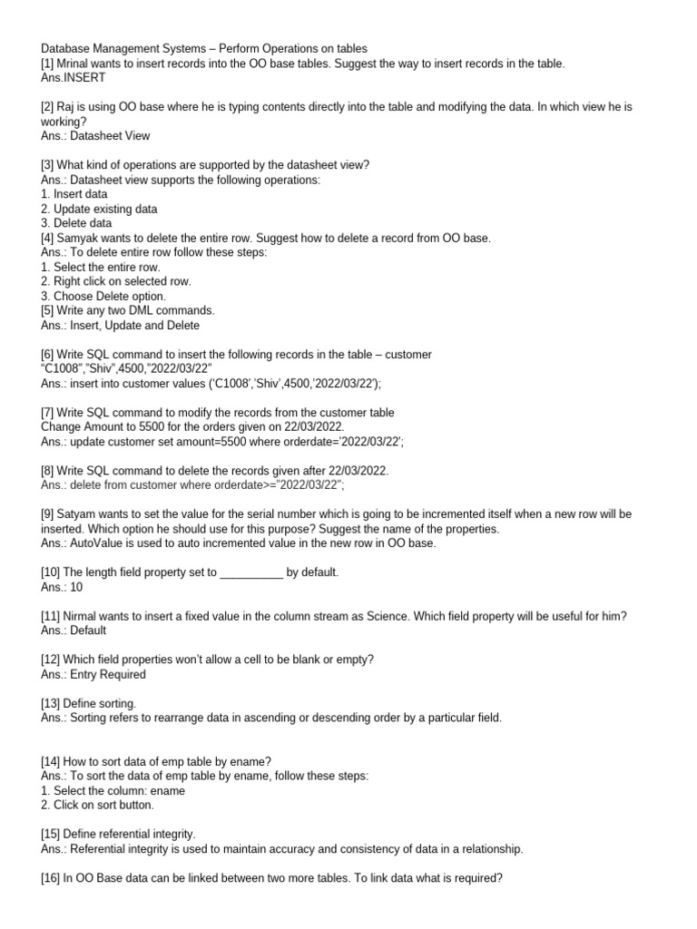 Database Operations Guide | PDF | Sql | Databases