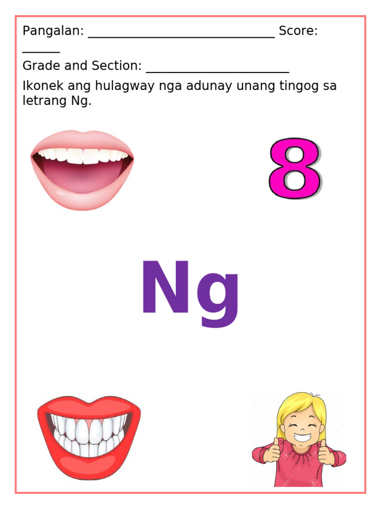 Letter NG Worksheets | PDF
