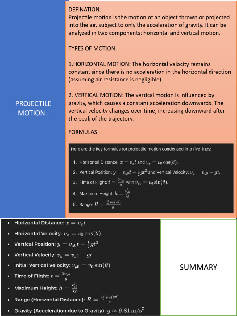 Projectile Motion | PDF