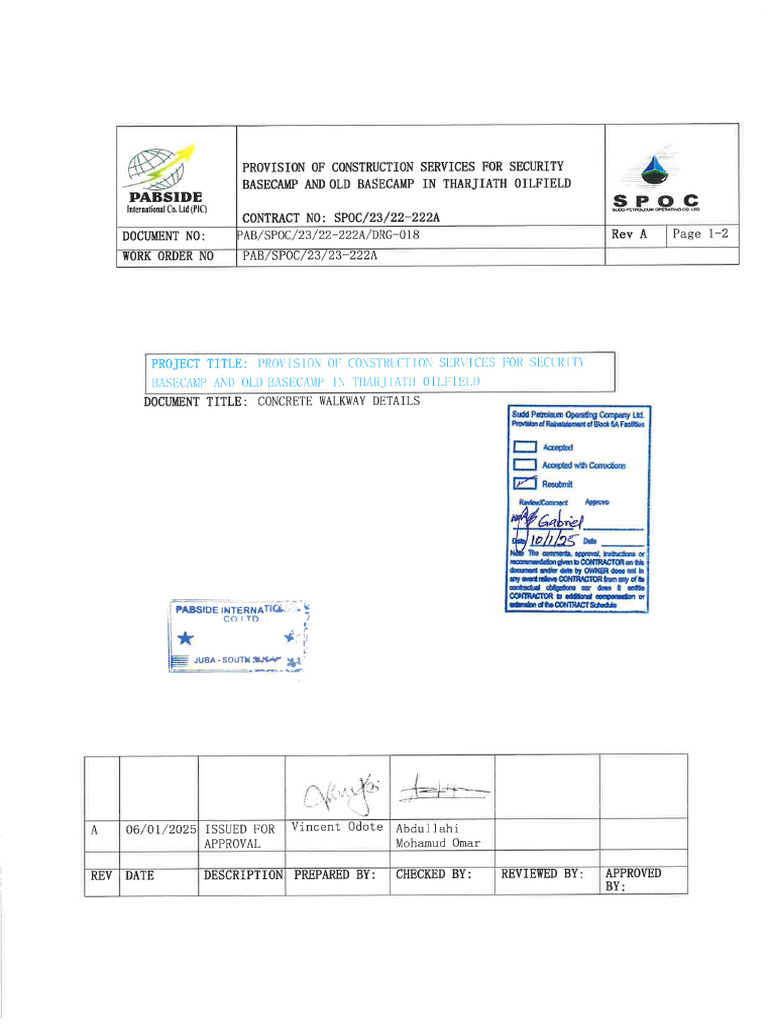 PAB SPOC 23-23-222A DRG 018 Concrete Walkway Details Resubmit | PDF