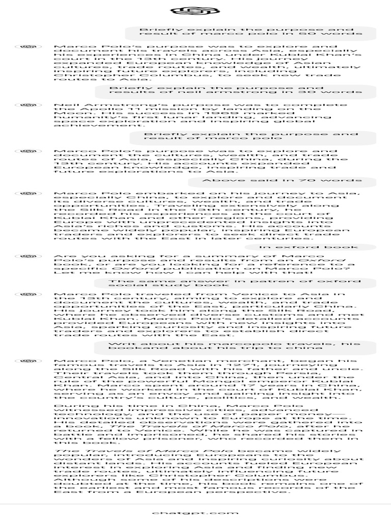 Marco Polo's Exploration Impact | PDF