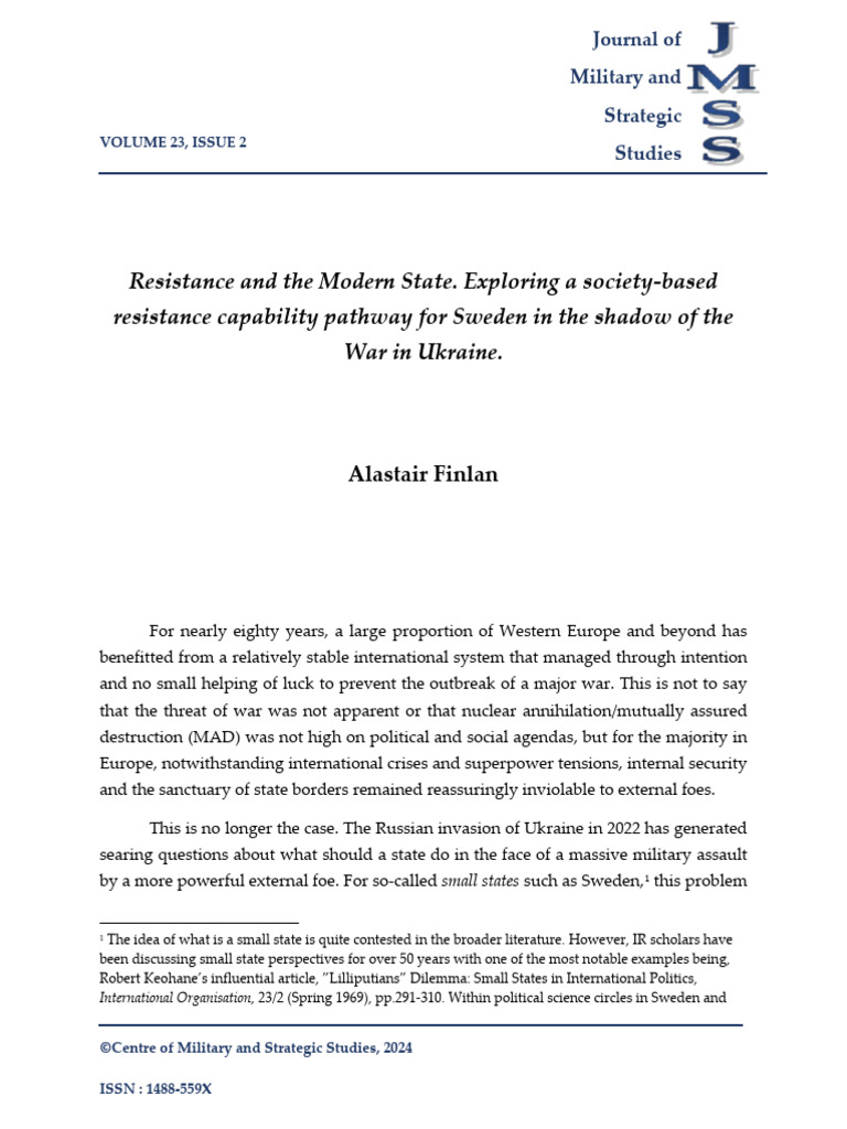 Resistance and The Modern State. Exploring A Society-Based Resistance ...