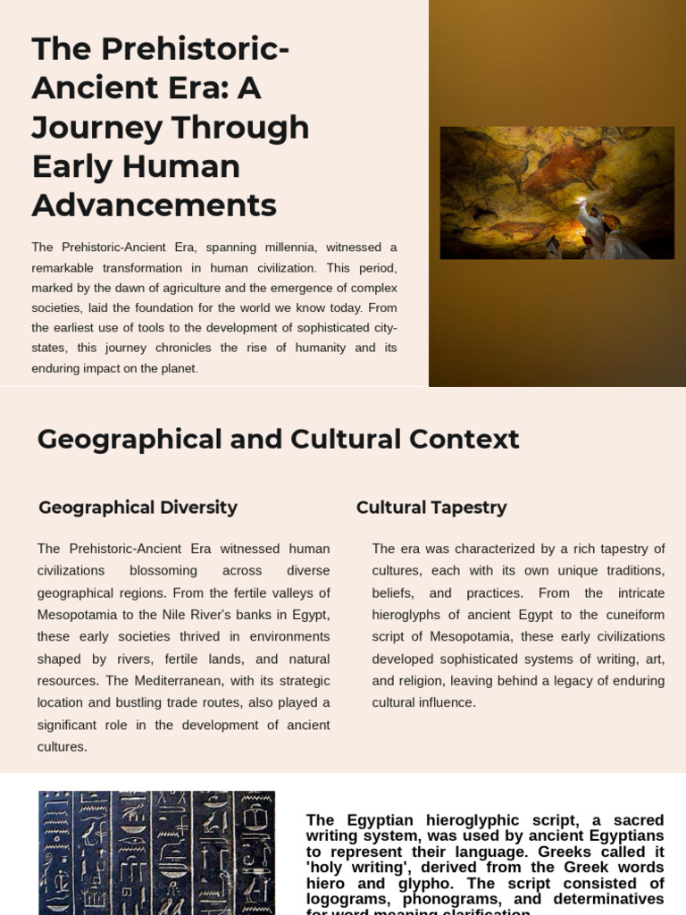 The Prehistoric Ancient Era a Journey Through Early Human Advancements ...