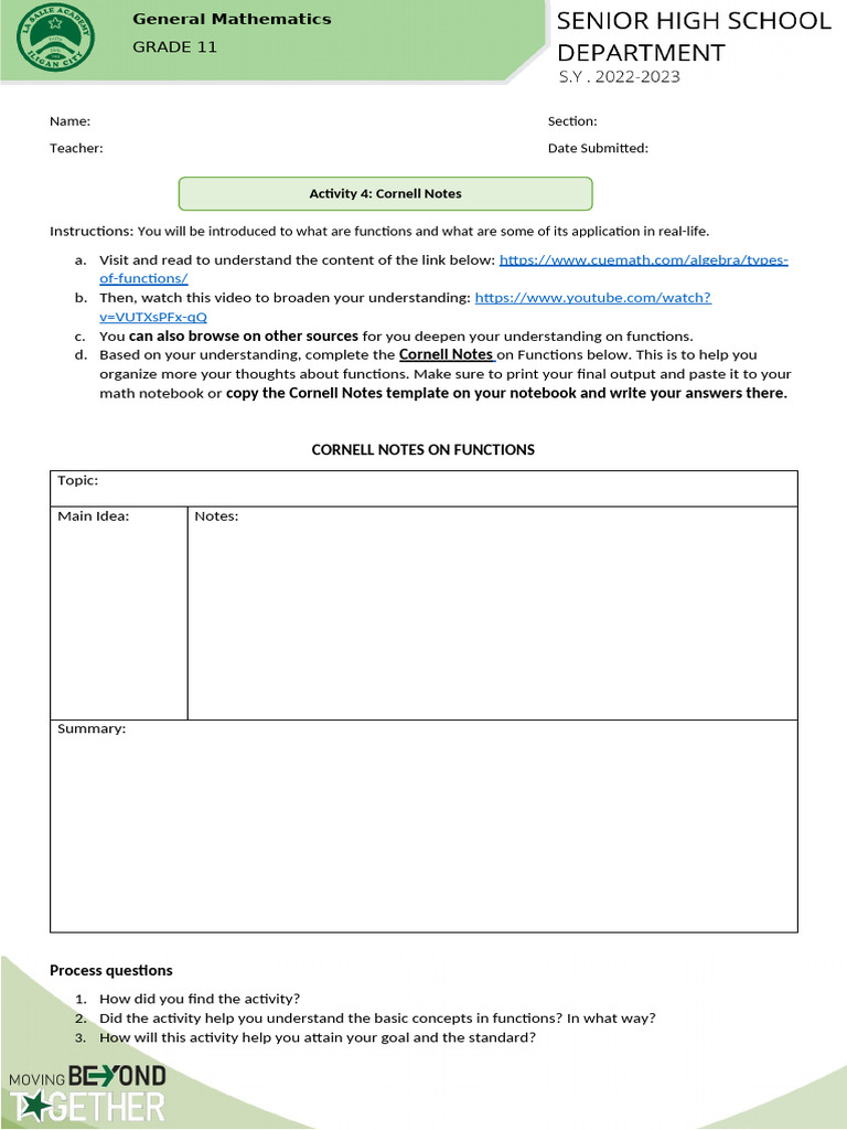 Activity 4 - Cornell Notes | PDF