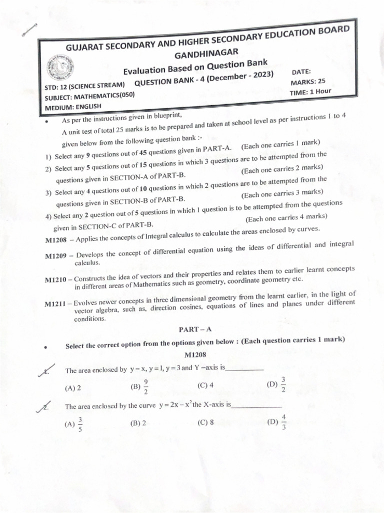 Que Bank Maths 2 | PDF