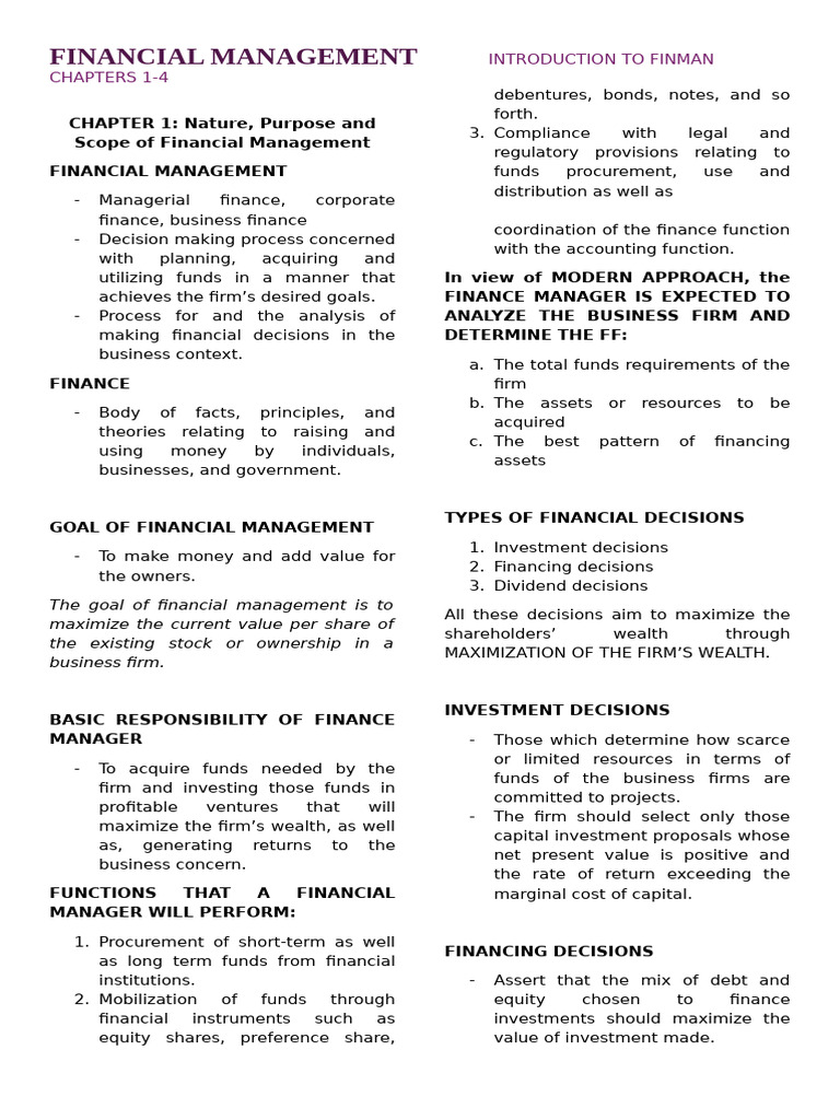 Introduction to Financial Management | PDF | Investing | Dividend