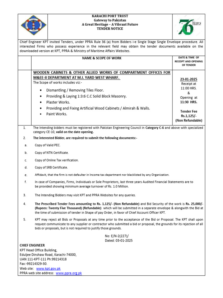 Wooden Cabinets & Other Allied Works of Compartment Offices For | PDF ...