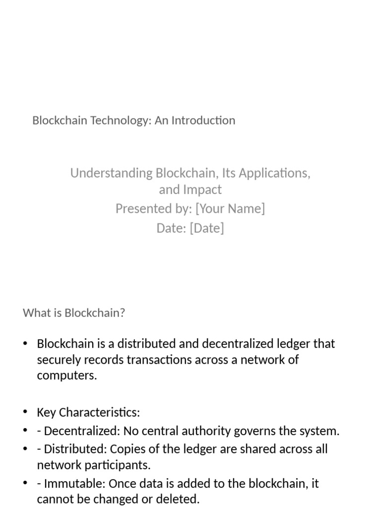 Blockchain_Introduction_Presentation | PDF | Cryptocurrency | Computing