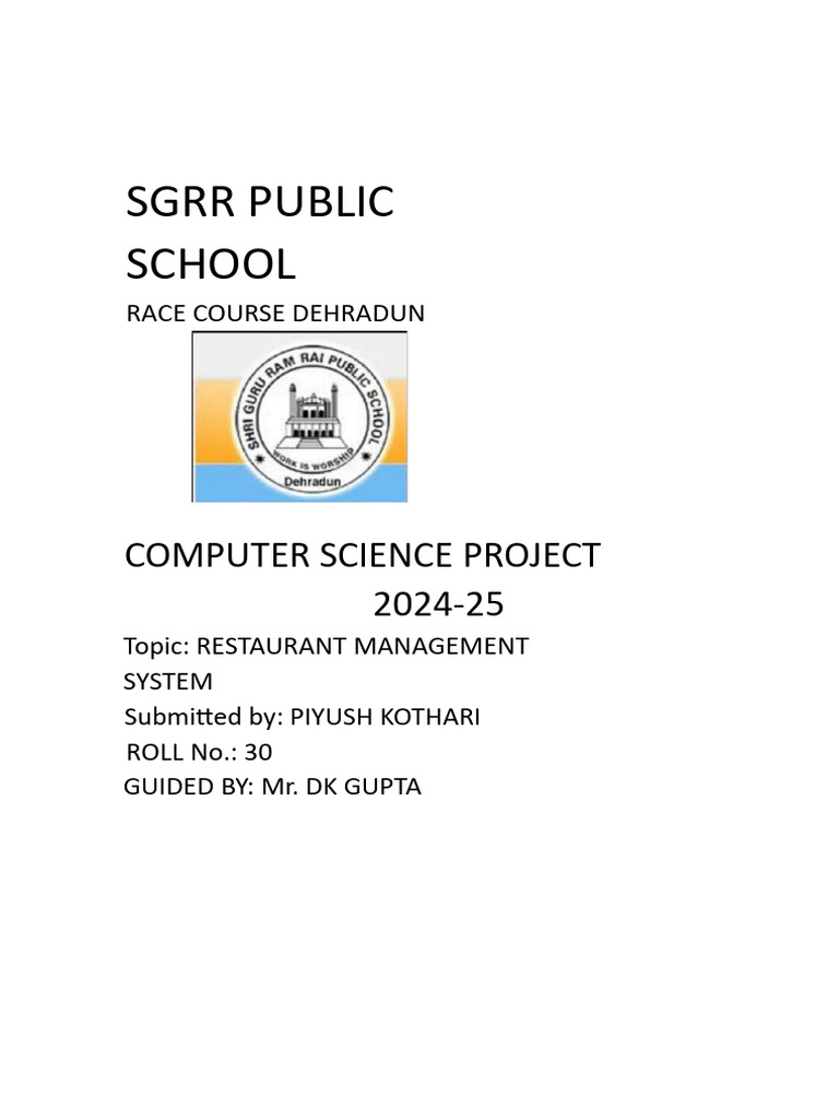 Cs Project RMS 24-25 - Compress | PDF | Tablet Computer | Computer Science