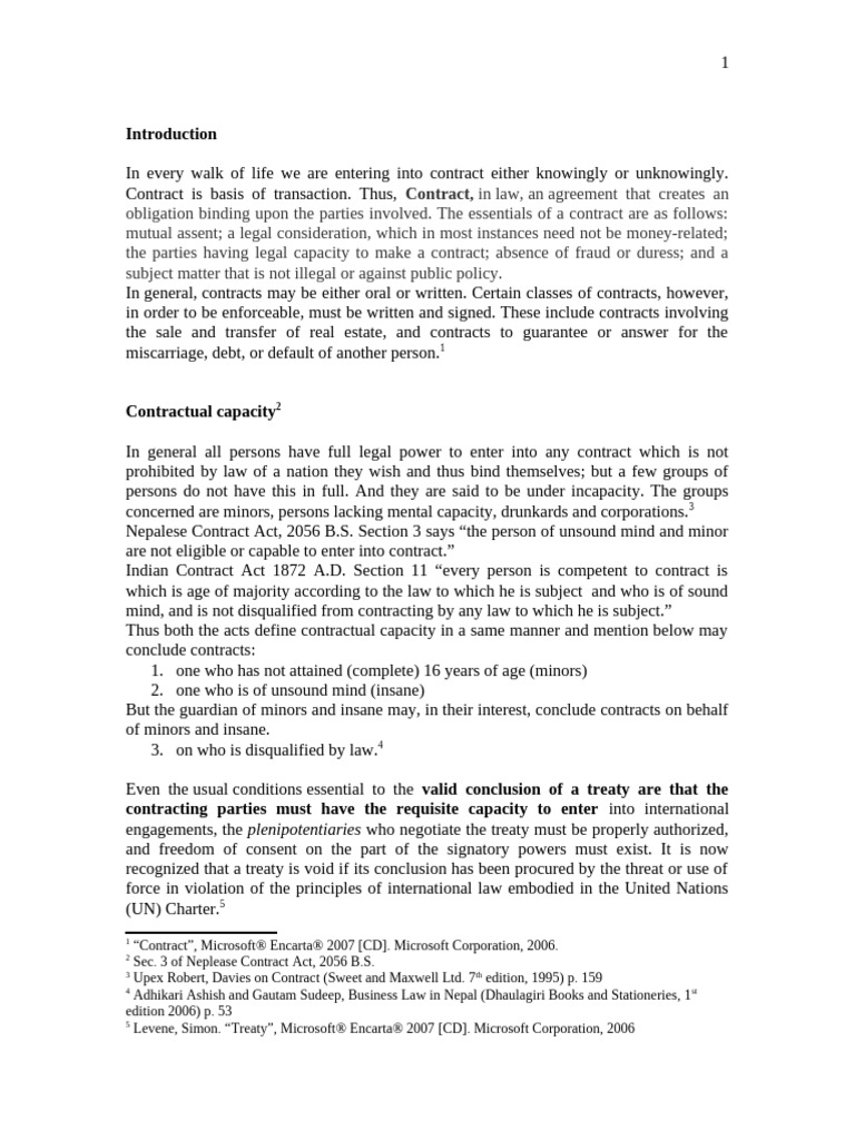 capacity to contract | PDF | Legal Ethics | Legal Concepts
