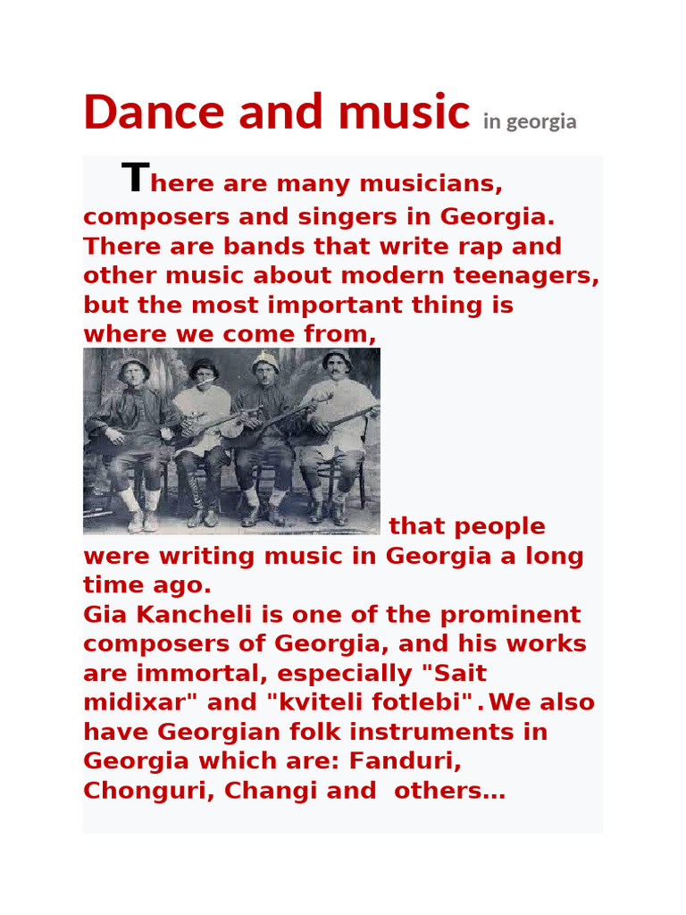 Dance and Music in Georgia | PDF