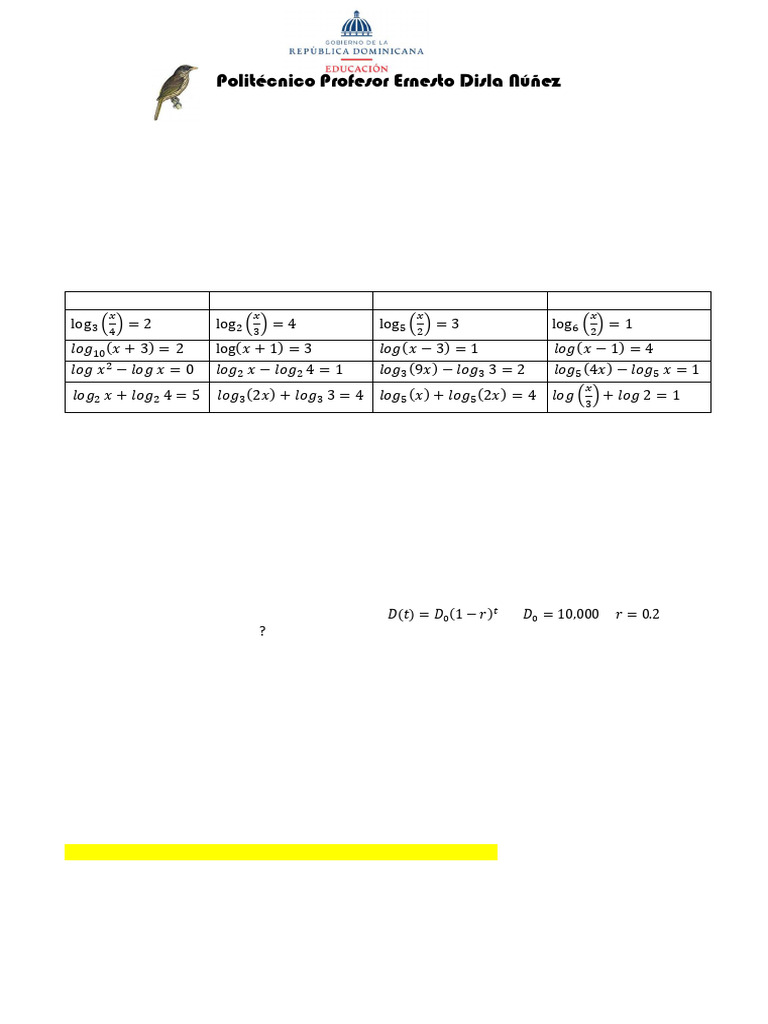 Practica Individual y Grupal S2.S4 Gat | PDF | Logaritmo | Ecuaciones