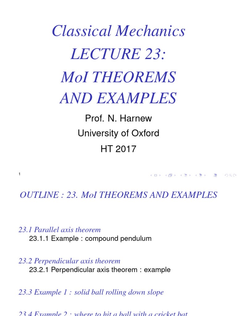 lecture23-mechanics-handout | PDF | Rotation | Euclidean Geometry