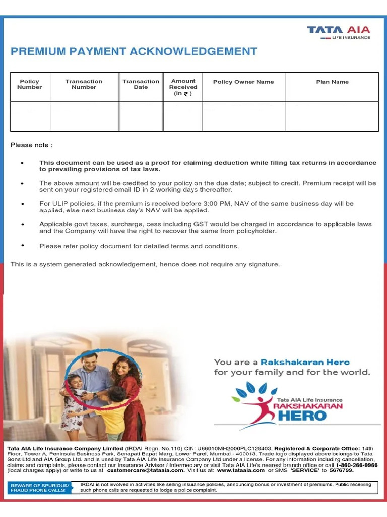 Editable TATA Premium Reciet OCR | PDF