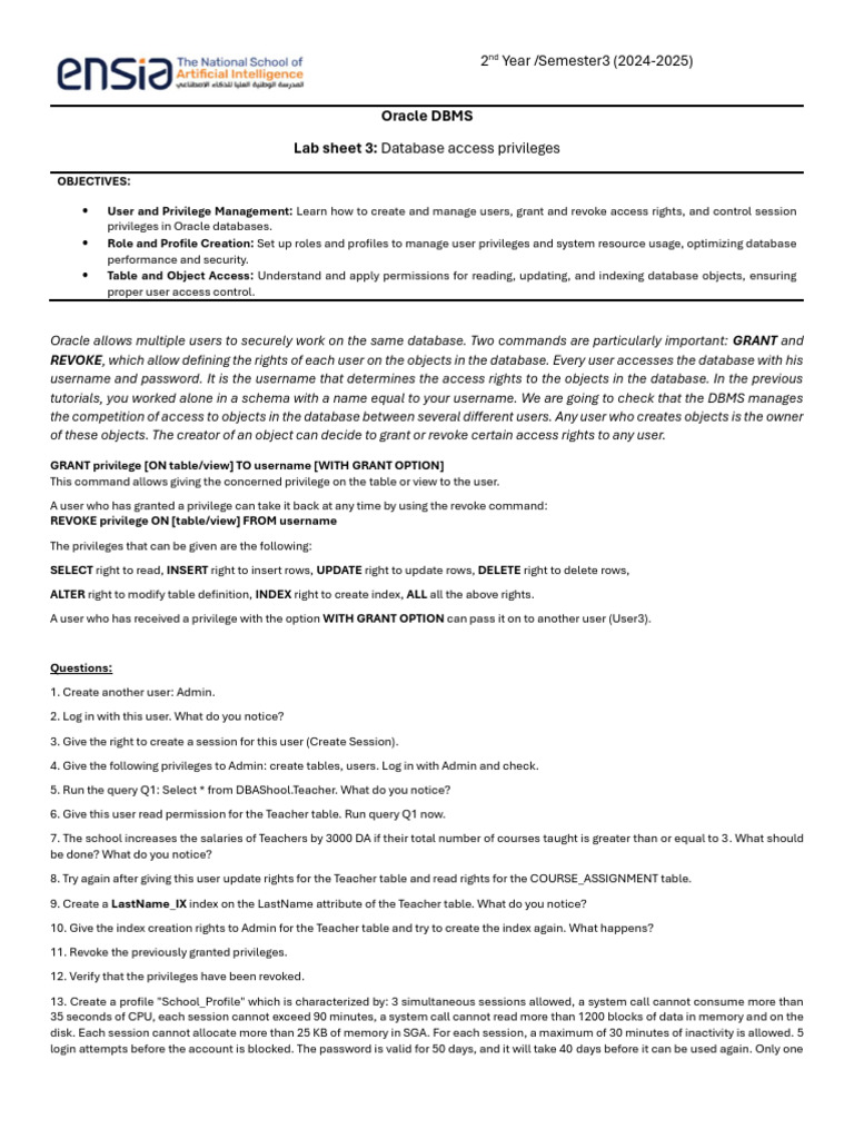 lab3 | PDF | Databases | User (Computing)