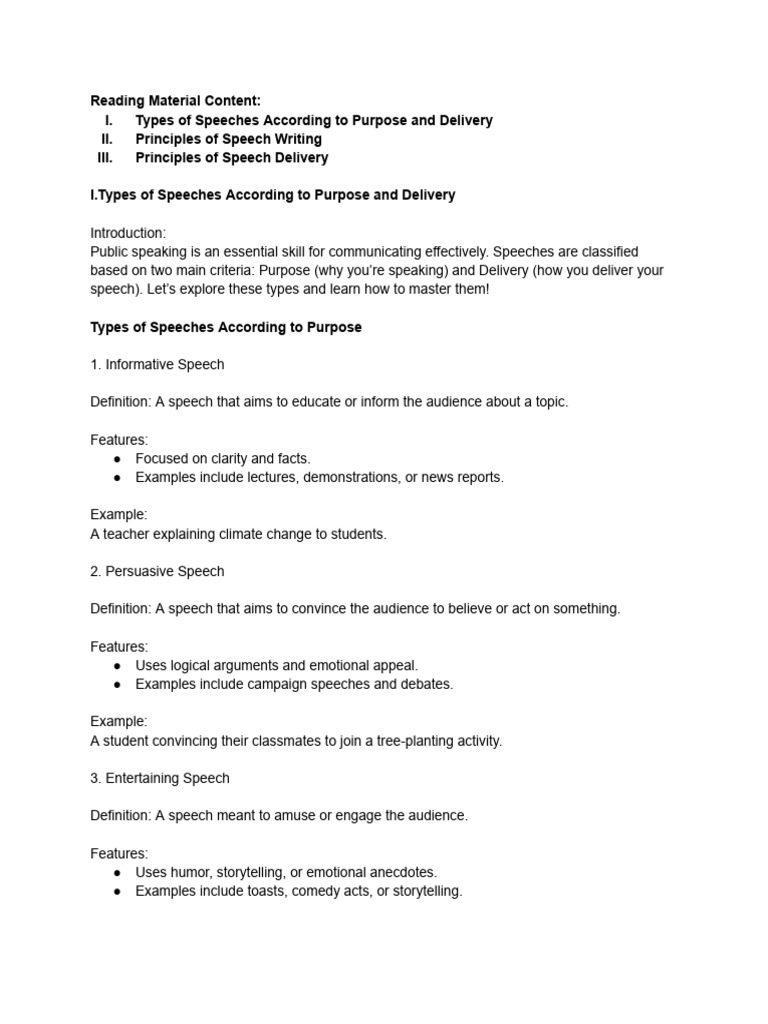 Oral Comm Reading Material | PDF | Public Speaking | Body Language