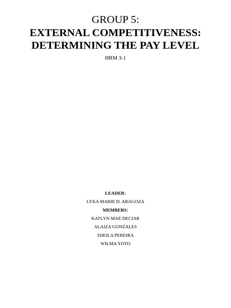 External Competitiveness | PDF | Labour Economics | Employment