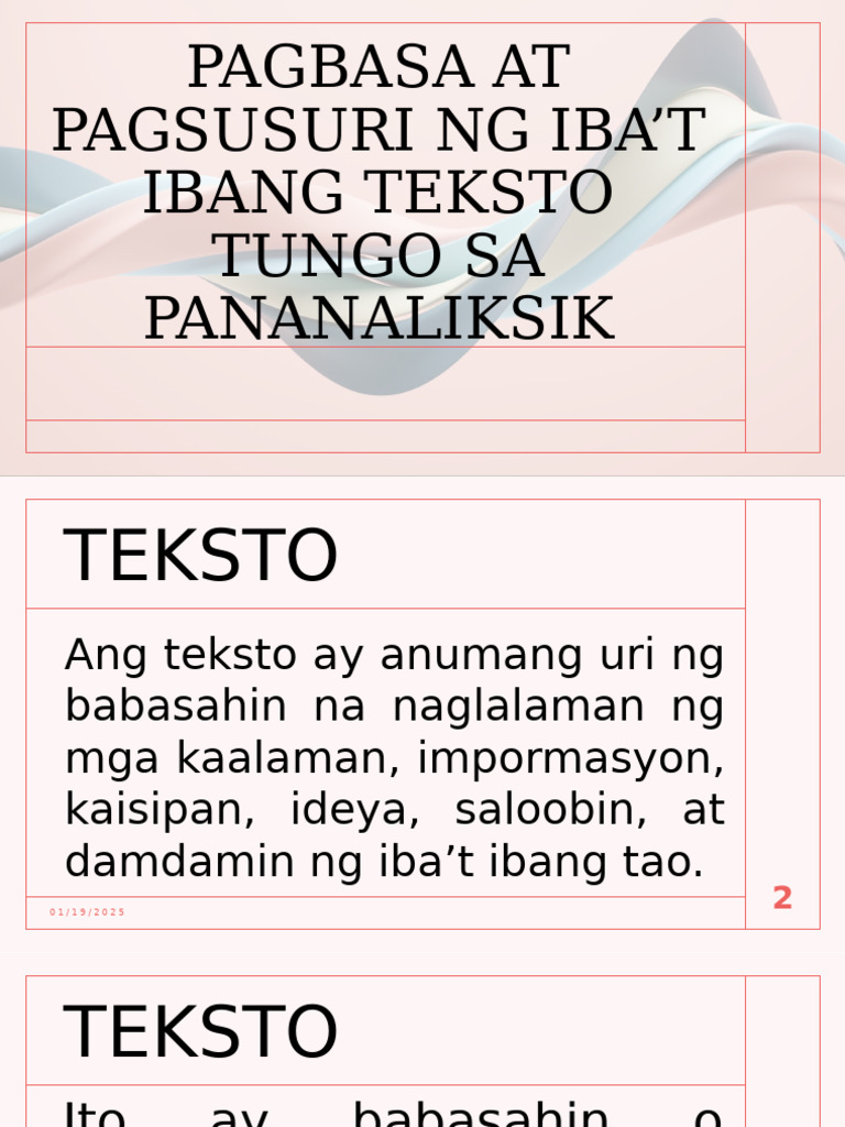 1 Introduksyon Sa Pagbasa at Pagsusuri | PDF