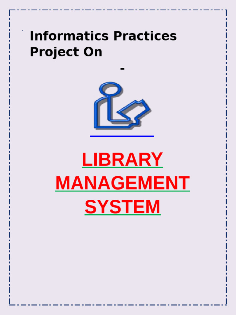 Ip Project Class 12th On The Topic of Library Management | PDF | User (Computing) | Databases
