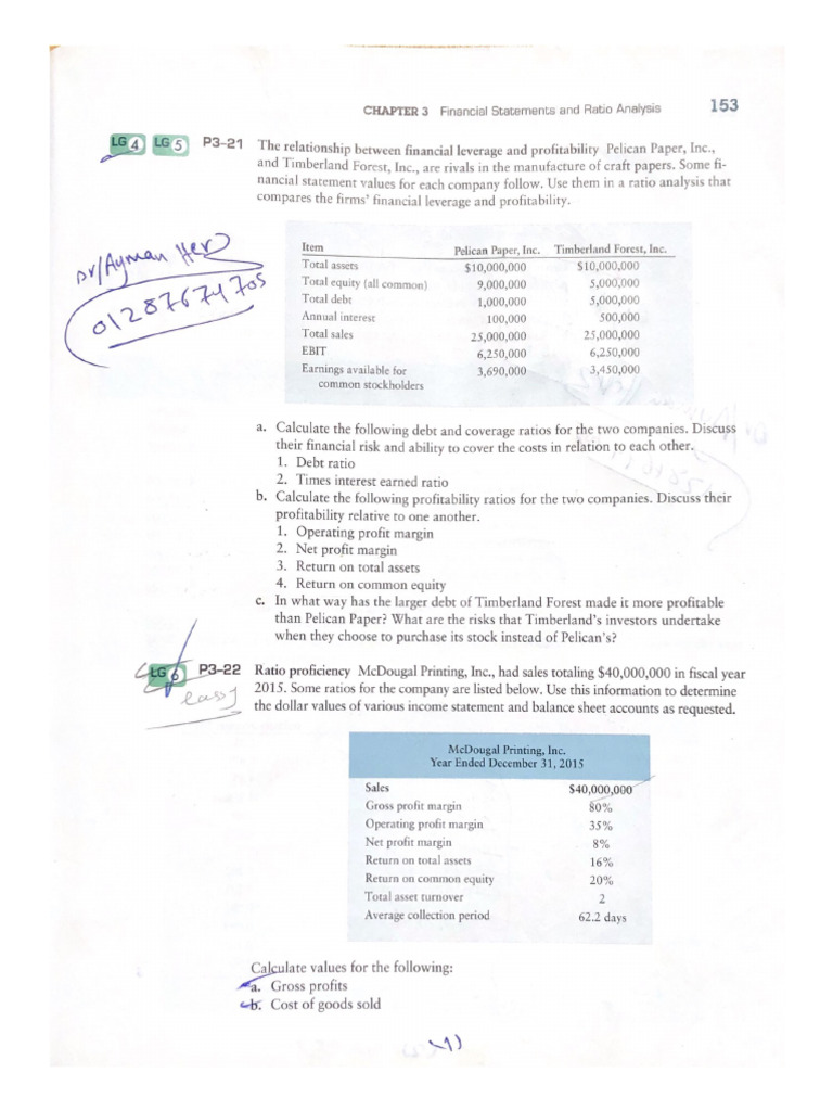 Problems On Chapter 3 Finance DR Ayman Herz | PDF