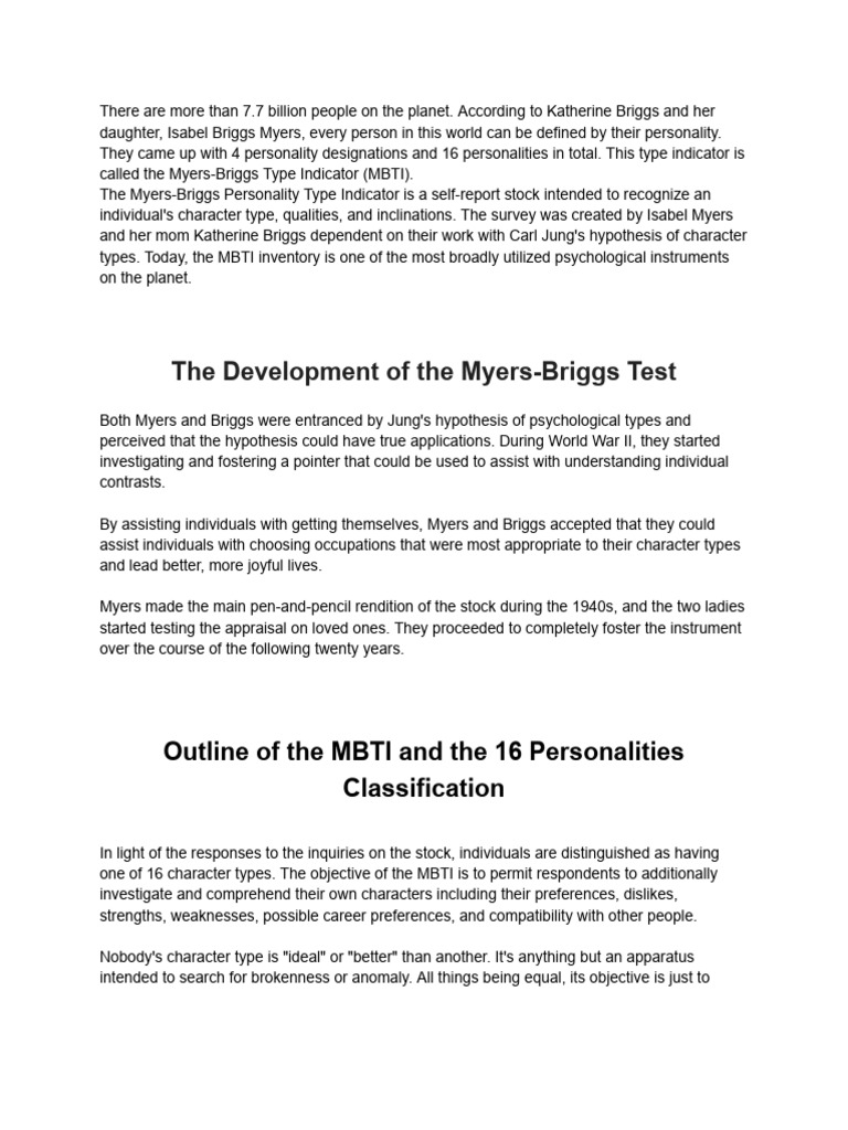 Understanding Myers-Briggs 16 Types | PDF | Psychology