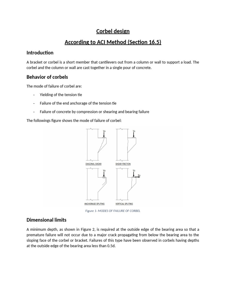 Corbel Design Guidelines and Methods | PDF