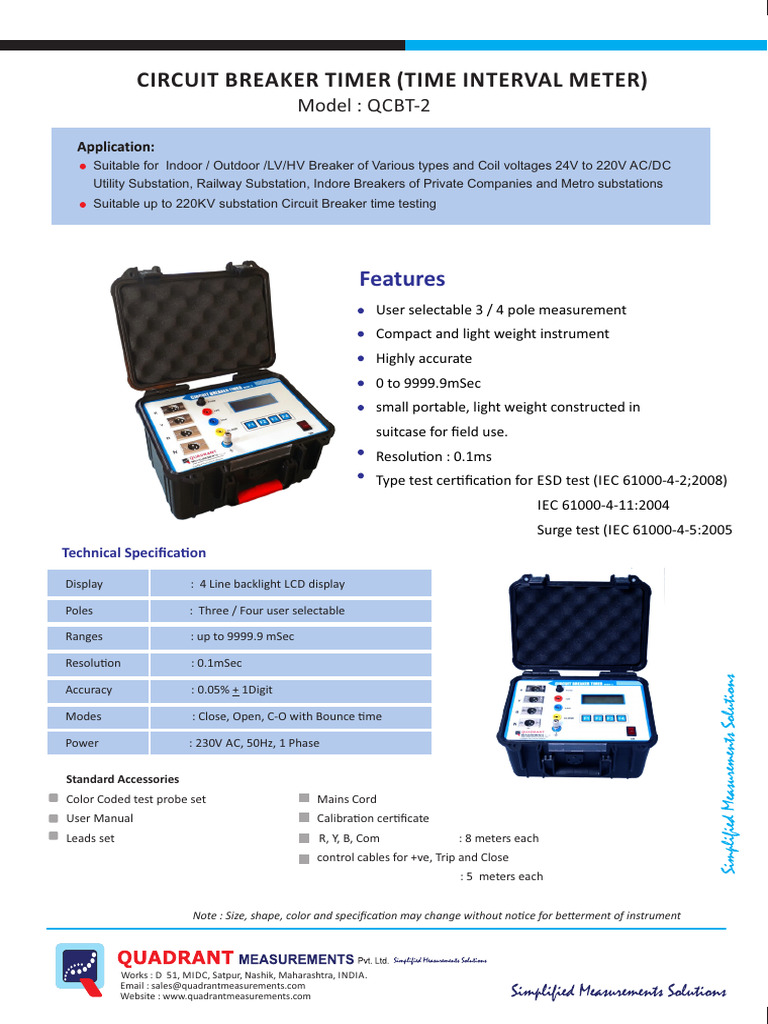 Circuit Breaker Timer QCBT-2 | PDF | Electrical Substation | Power ...