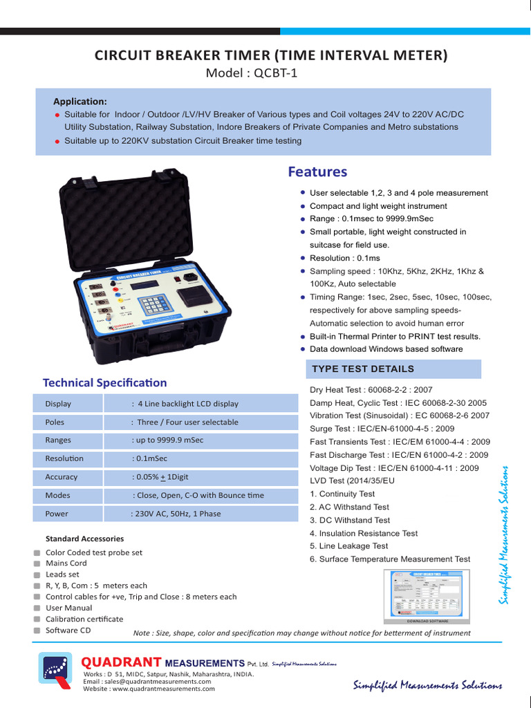 Circuit Breaker Timer QCBT-1 | PDF | Electrical Substation ...