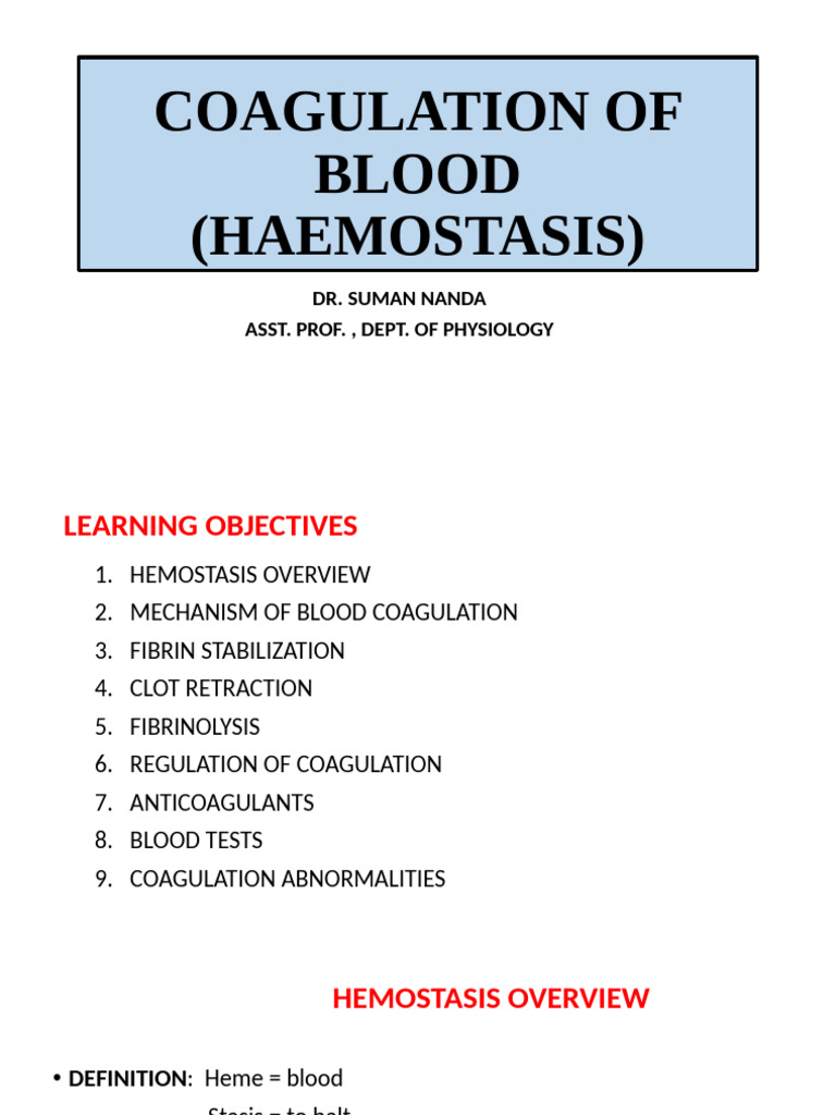 COAGULATION OF BLOOD | PDF | Coagulation | Platelet