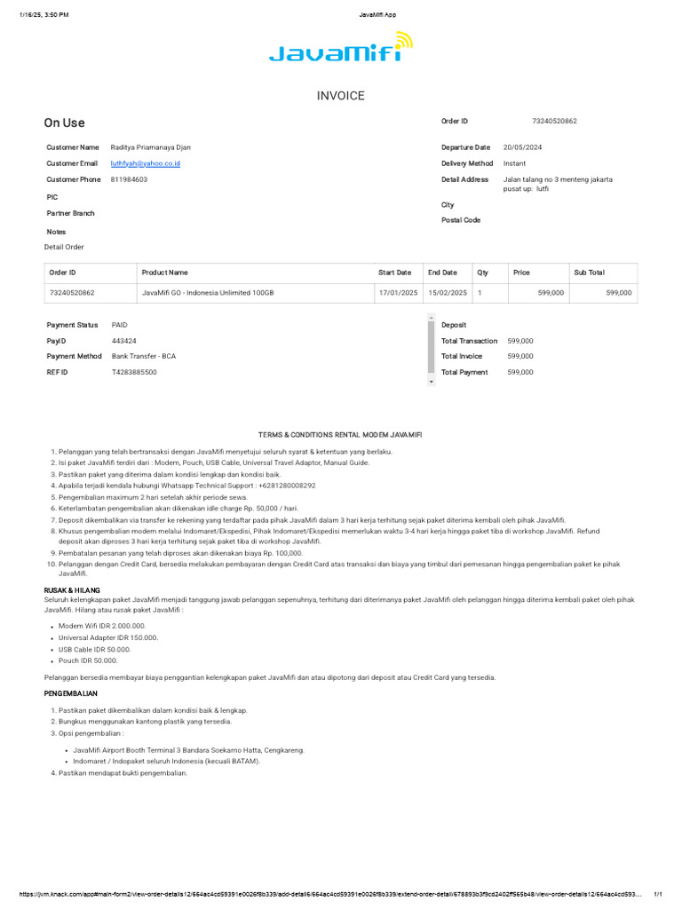 Invoice 73240520862 | PDF