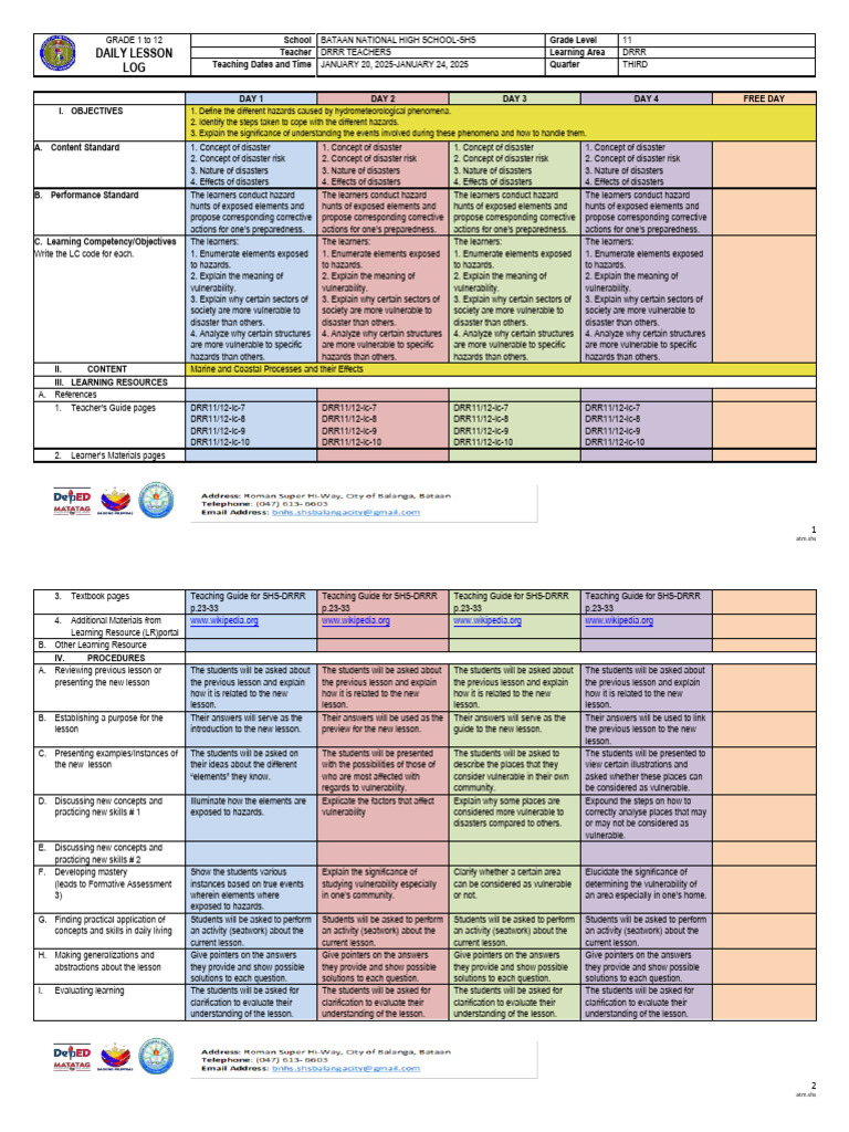 DLL DRRR 01202025 01242025 | PDF | Hazards | Risk
