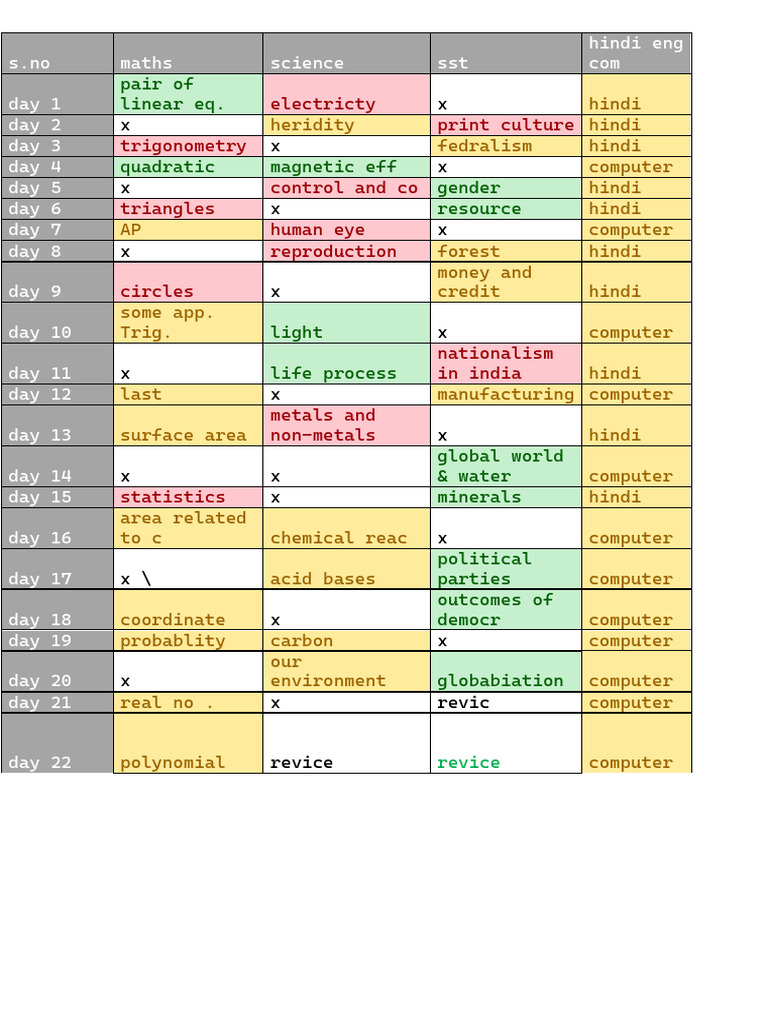 Time Table 2 | PDF
