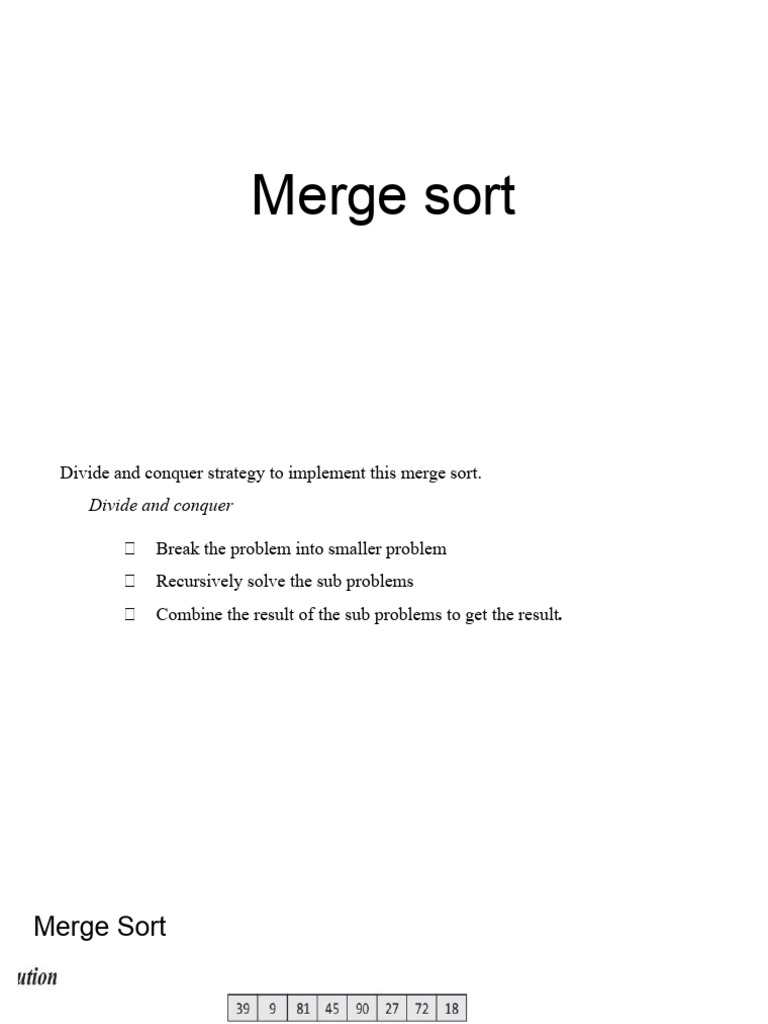 Merge Sort: Divide & Conquer Guide | PDF