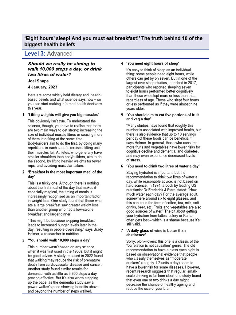 Eight hours’ sleep | PDF | Dieting | Fat