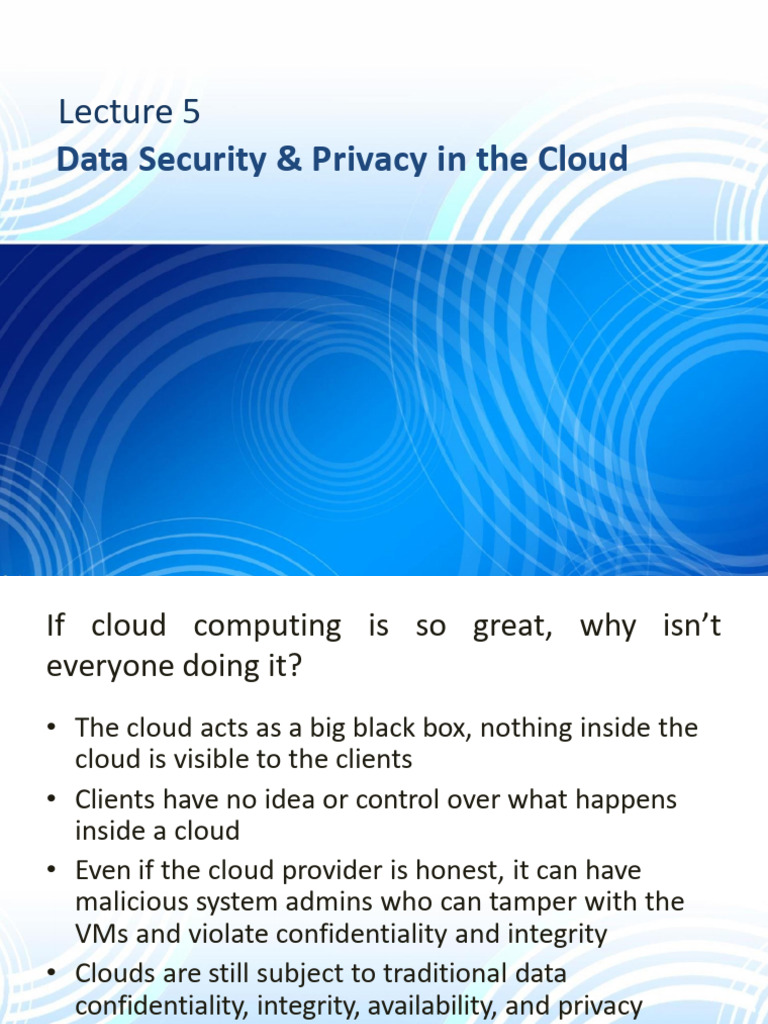 Cloud - Week 5 | PDF | Cloud Computing | Privacy