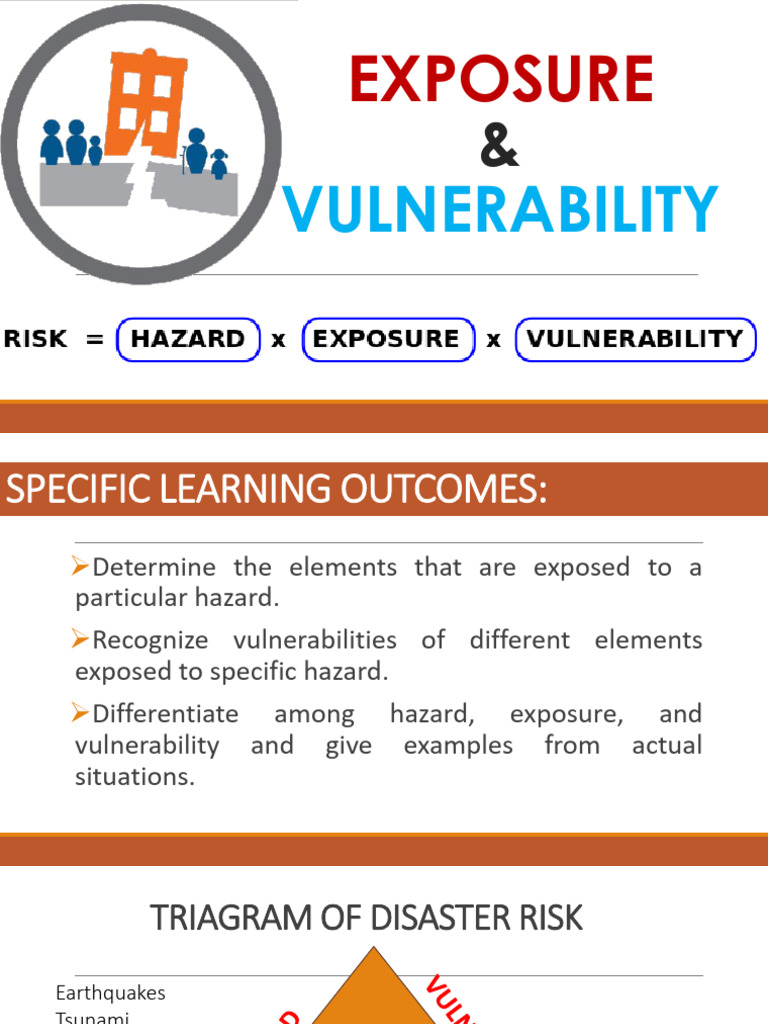 DRRR SHS Lesson Cont Exposure Vulnerability | PDF | Natural Disasters ...