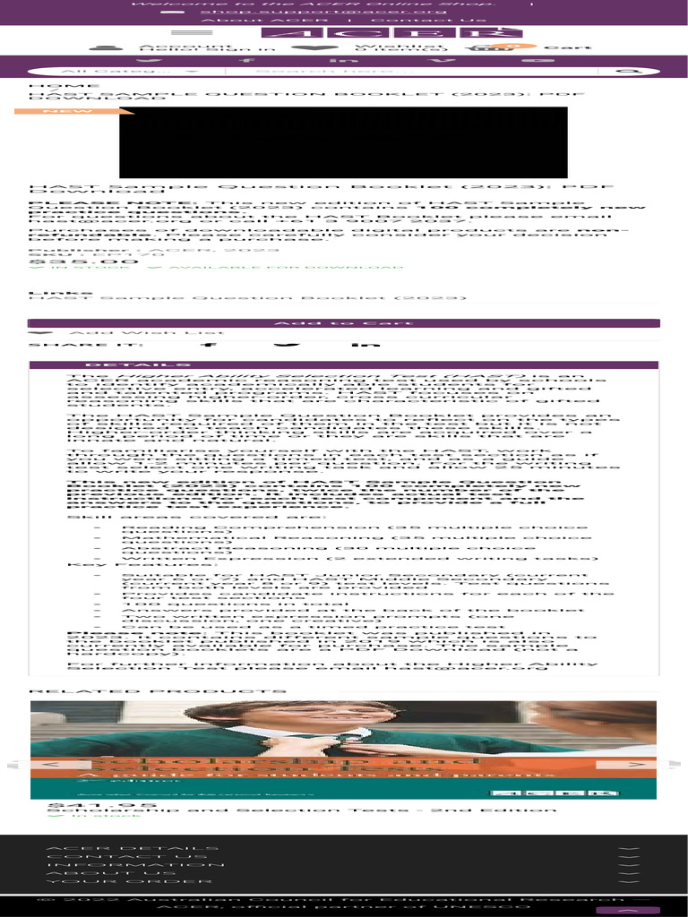 HAST Sample Question Booklet (2023) PDF Download | PDF | Multiple ...