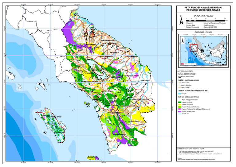 Peta Fungsi Kawasan Hutan Sumatera Utara | PDF