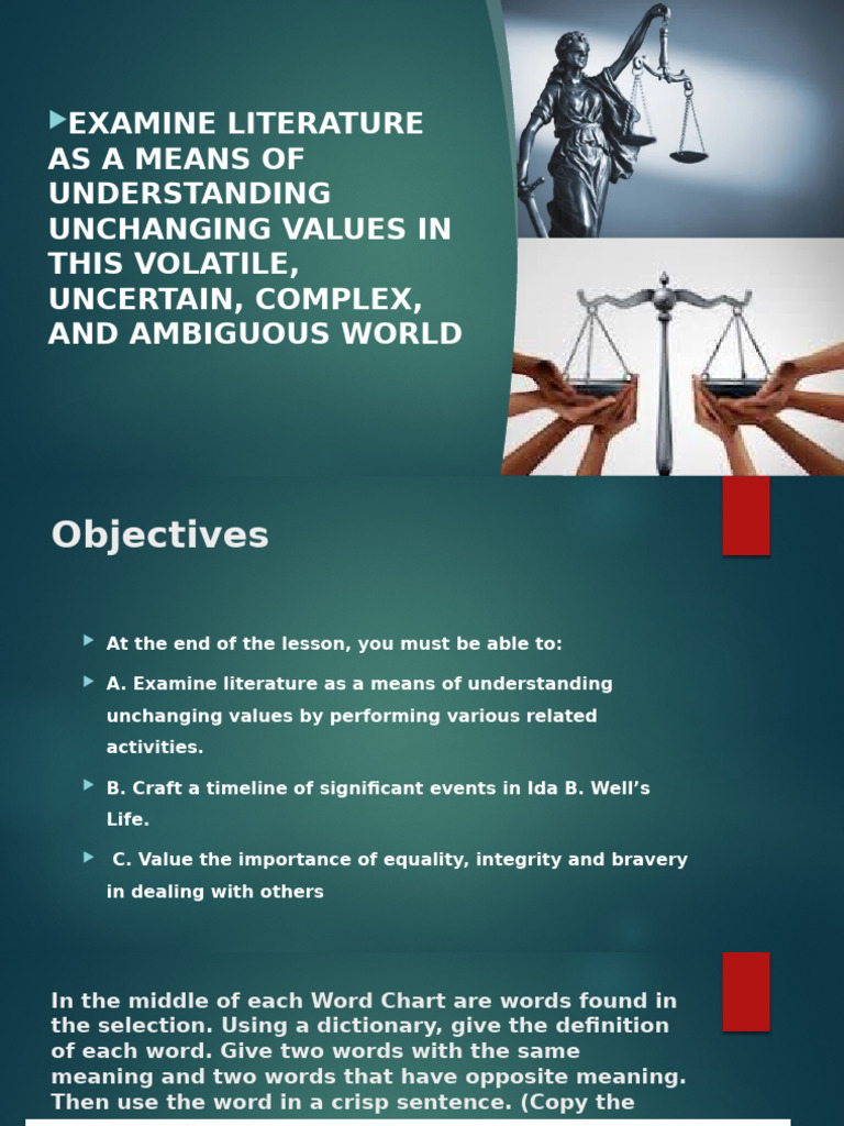 Grade 9 EXAMINE LITERATURE AS A MEANS OF UNDERSTANDING UNCHANGING ...