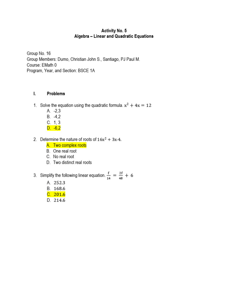 Emath 0 Act 5 | PDF