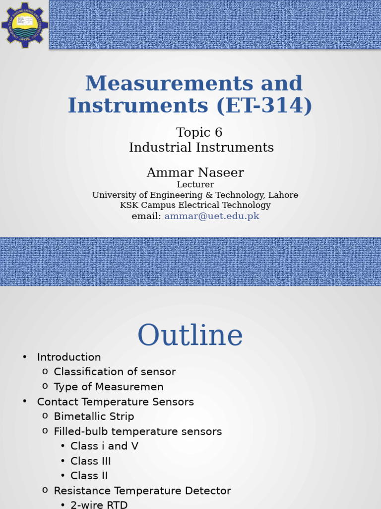 Topic 6 - Temperature Sensor | PDF | Thermocouple | Electrical ...
