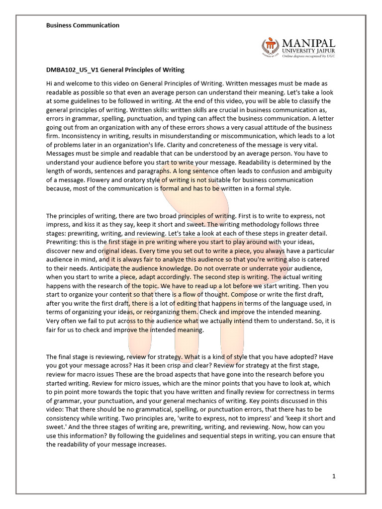 Business Communication - Unit 5 | PDF | Adjective | Noun