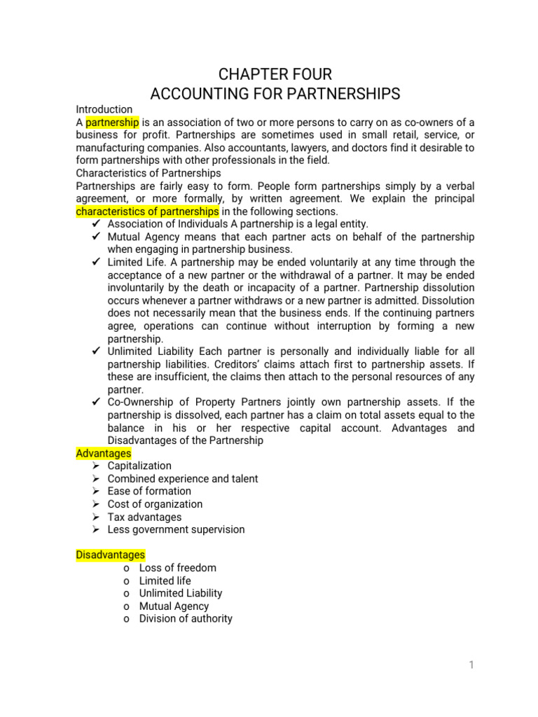 Partnership Accounting Essentials | PDF