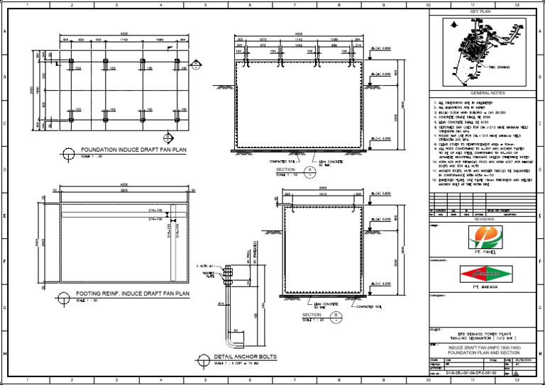 DWG SEU 001 06 IDF C 001 00 Induced Draft Fan (ID Fan) Foundation Plan ...