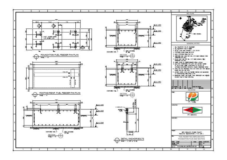 DWG SEU 001 26 FFD C 001 00 Fuel Feeder Fan Foundation Plan | PDF