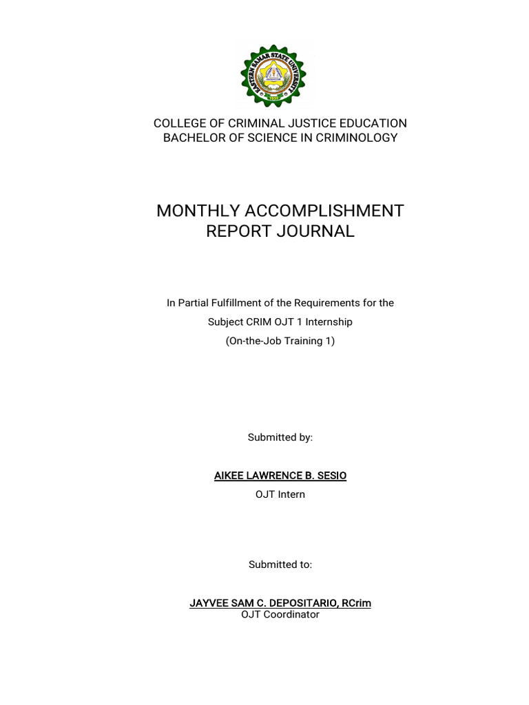 Ojt Journal 1st Page | PDF