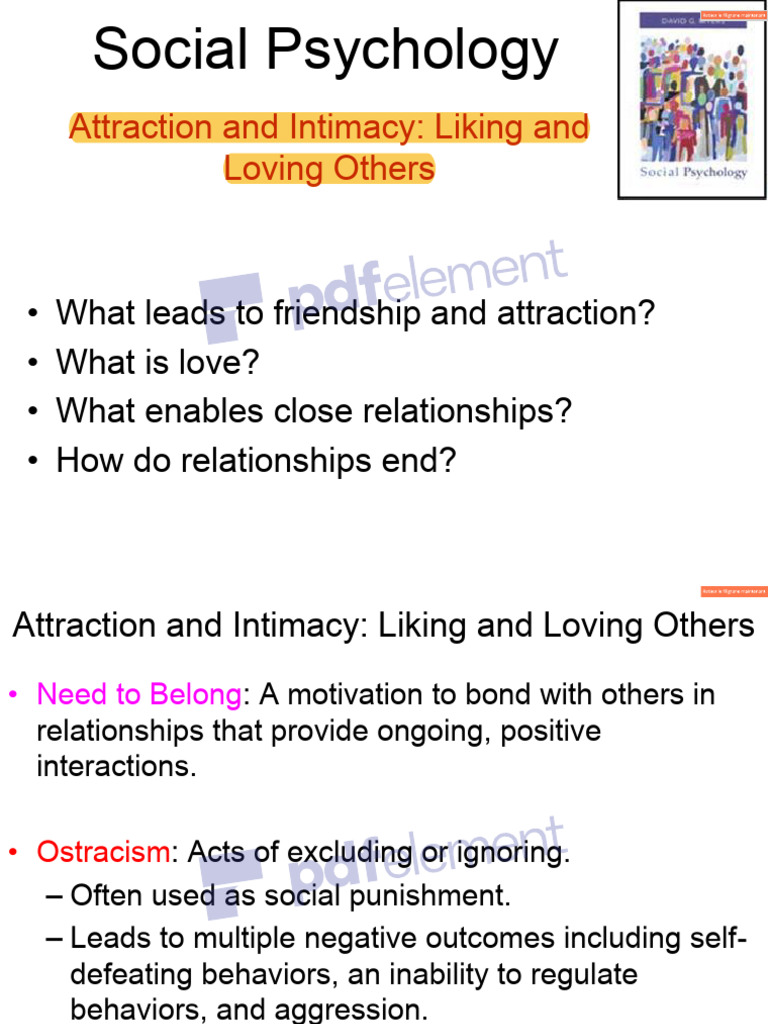 Attraction & Intimacy in Relationships | PDF | Id | Psychology