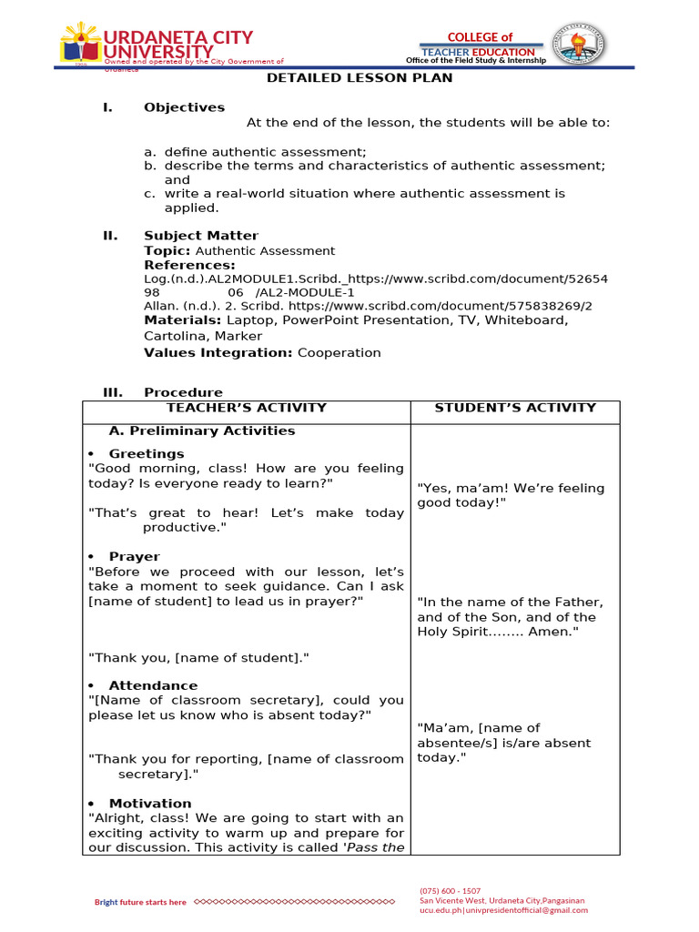 Authentic Assessment Pdf Learning Creativity