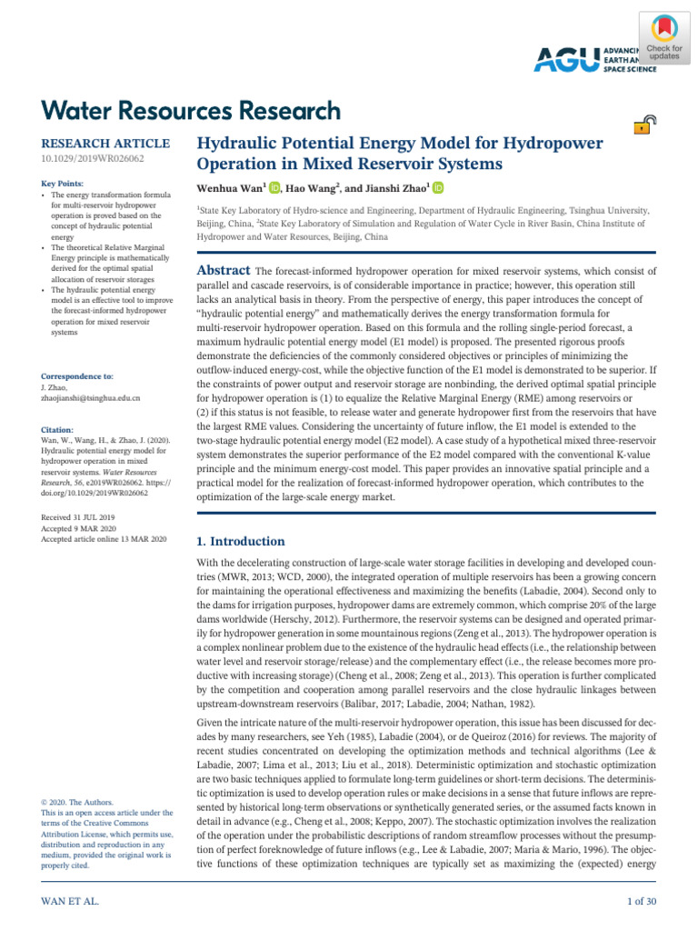 Hydraulic Potential Energy in Hydropower | PDF | Mathematical ...